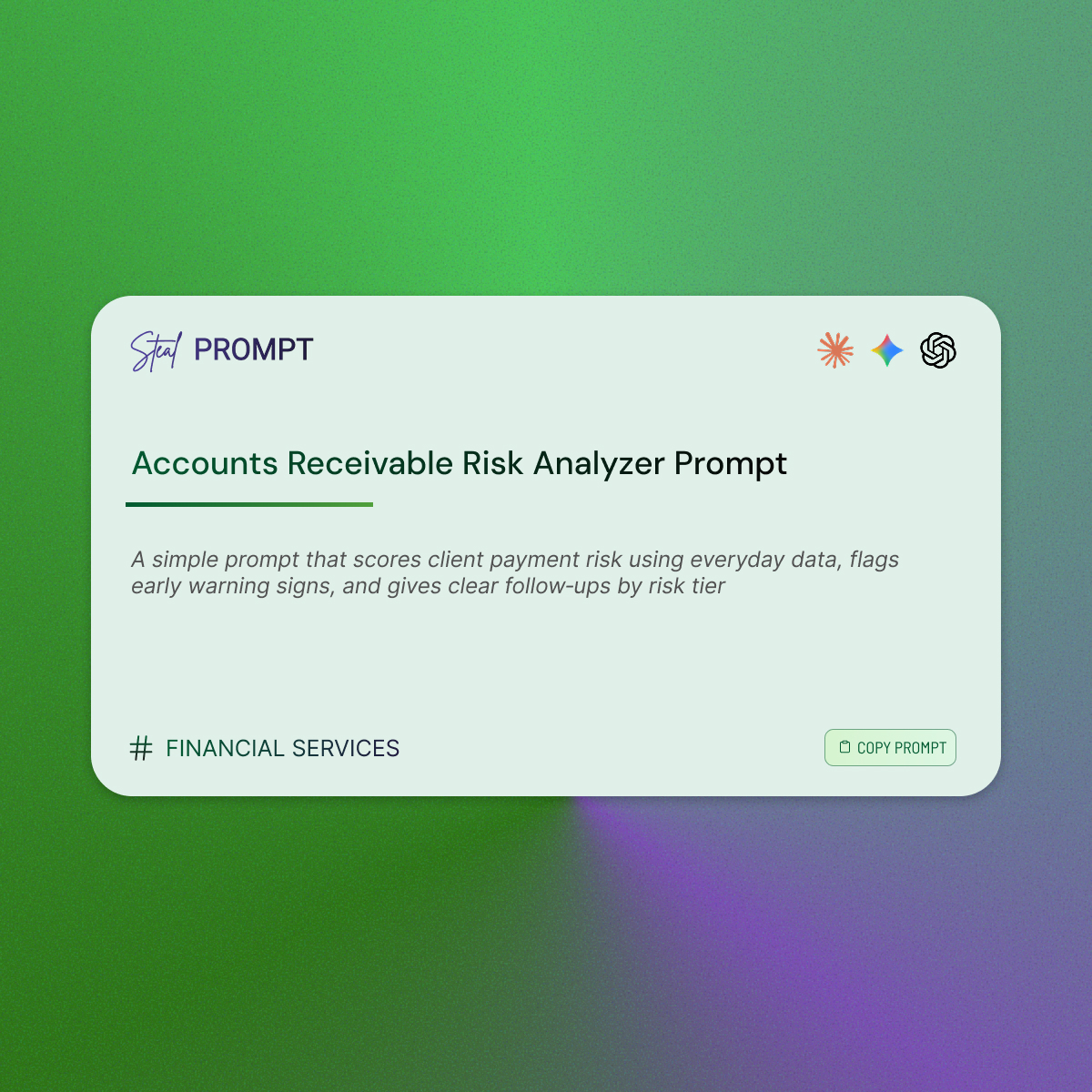 Predict late payments for better cash flow management – ChatGPT Prompt