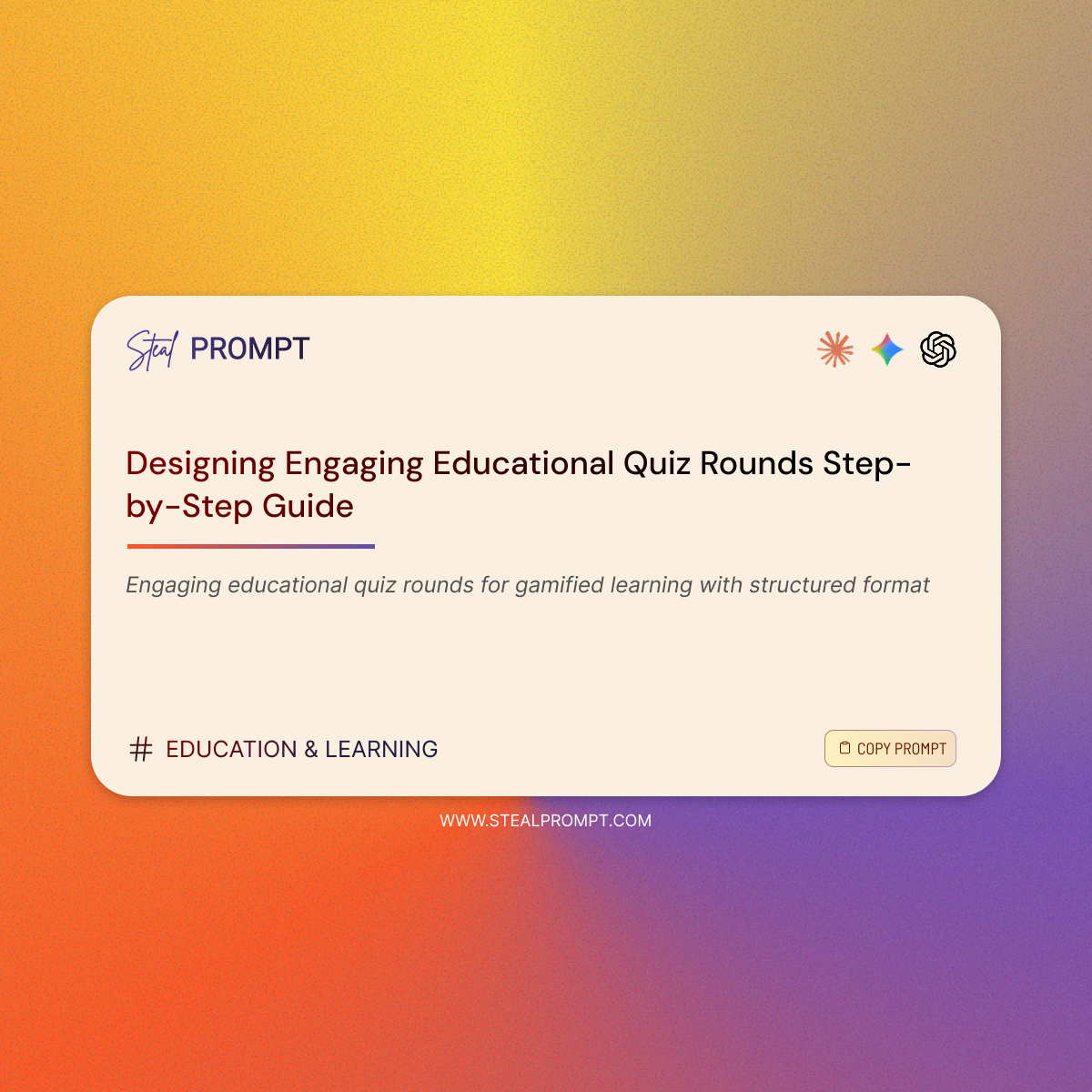 Create engaging quiz rounds for effective gamified learning | ChatGPT ...